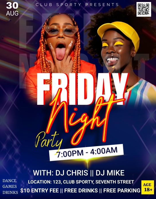 Copy of friday night party club poster | PosterMyWall