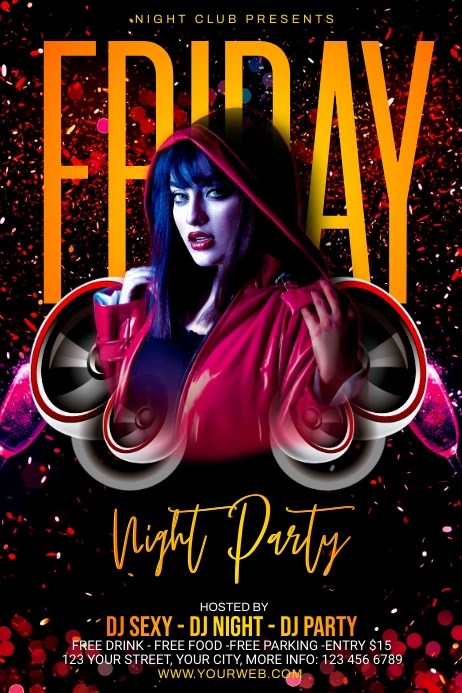 FRIDAY NIGHT PARTY Template | PosterMyWall