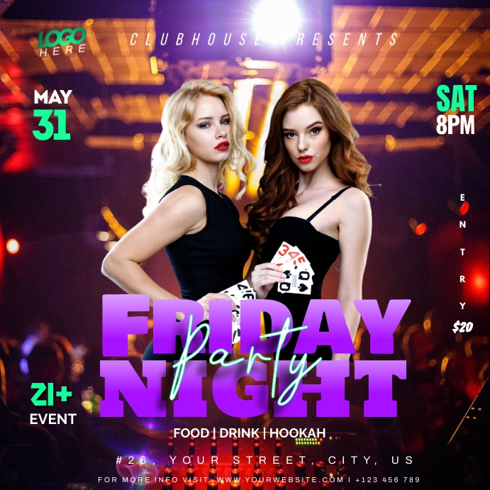 Friday Night party Template | PosterMyWall