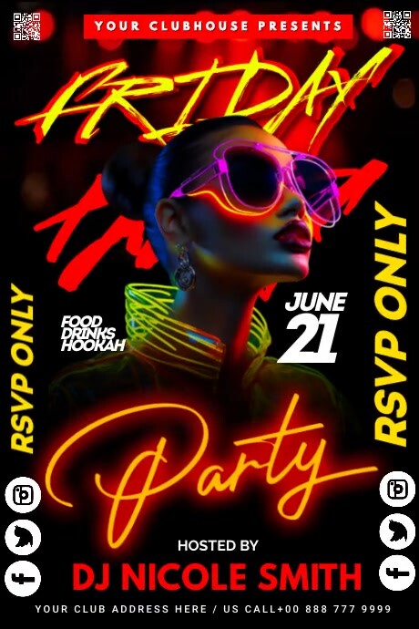 FRIDAY NIGHT PARTY Template | PosterMyWall