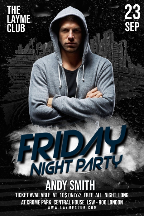 Friday Night Party Template | PosterMyWall