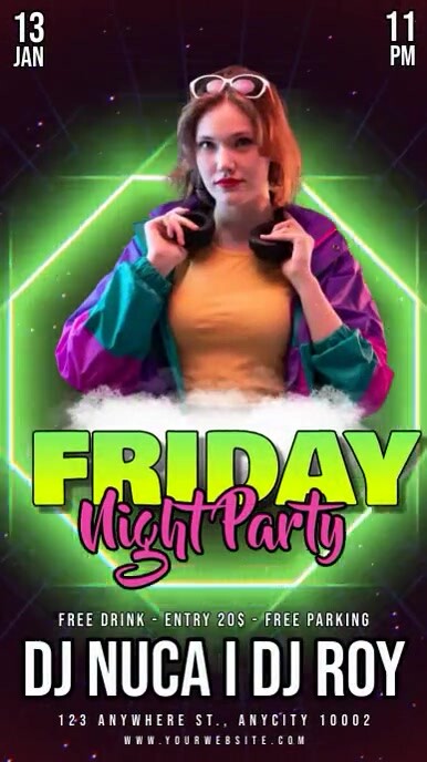 Friday Night Party Template | PosterMyWall