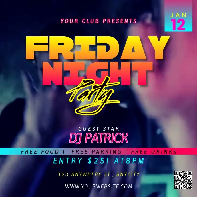 Friday Night Party Template | PosterMyWall