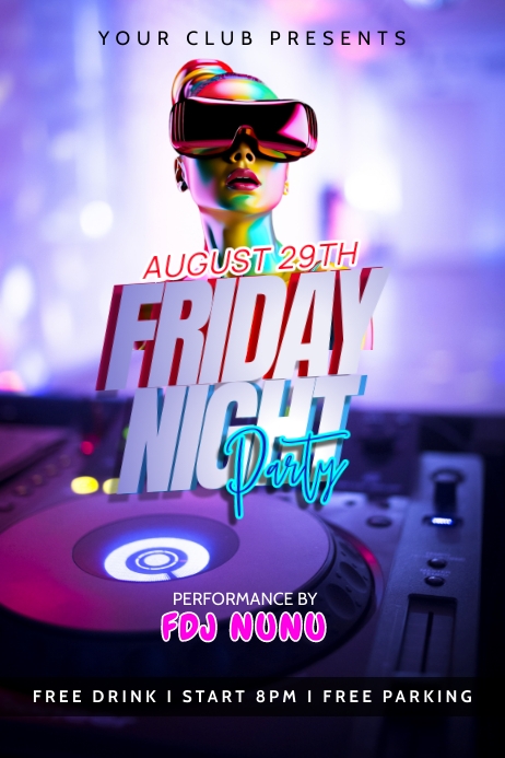Friday Night Party Template | PosterMyWall