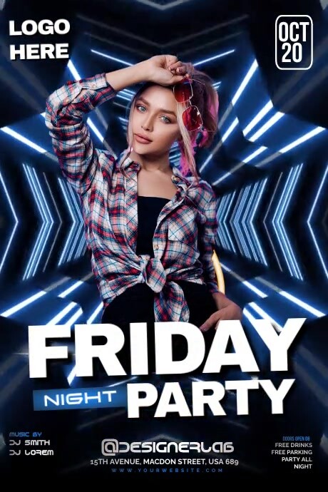 Friday Night Party Template | PosterMyWall
