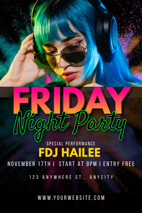 Friday Night Party Template | PosterMyWall