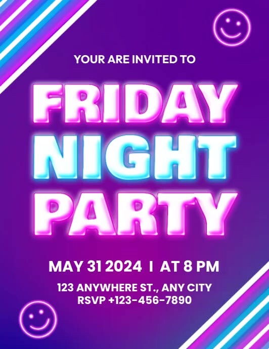 Friday Night Party Template | PosterMyWall