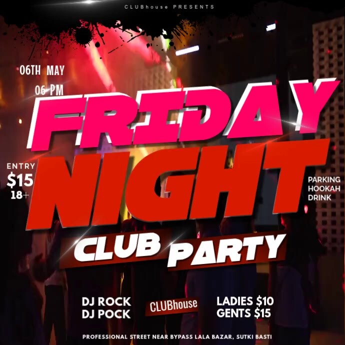 FRIDAY NIGHT PARTY Template | PosterMyWall