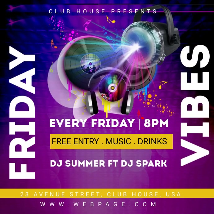 Friday night party Template | PosterMyWall