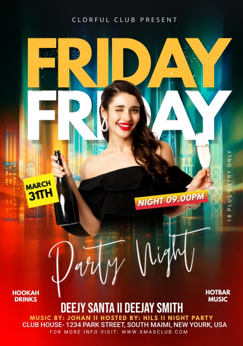 Friday night party Template | PosterMyWall