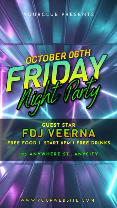 Friday Night Party Template | PosterMyWall