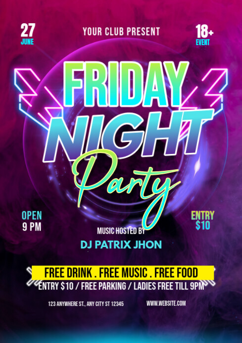 Copy of Friday night party | PosterMyWall