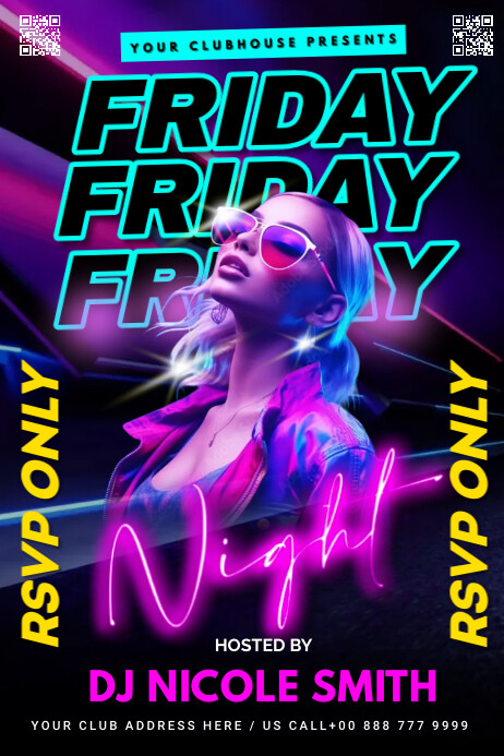 FRIDAY NIGHT PARTY Template | PosterMyWall