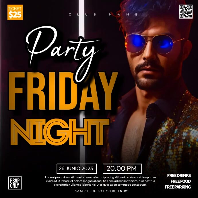 Friday Night Party Template | PosterMyWall