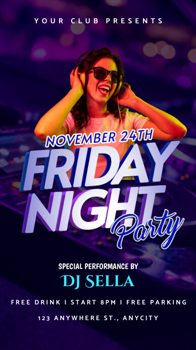 Friday Night Party Template | PosterMyWall