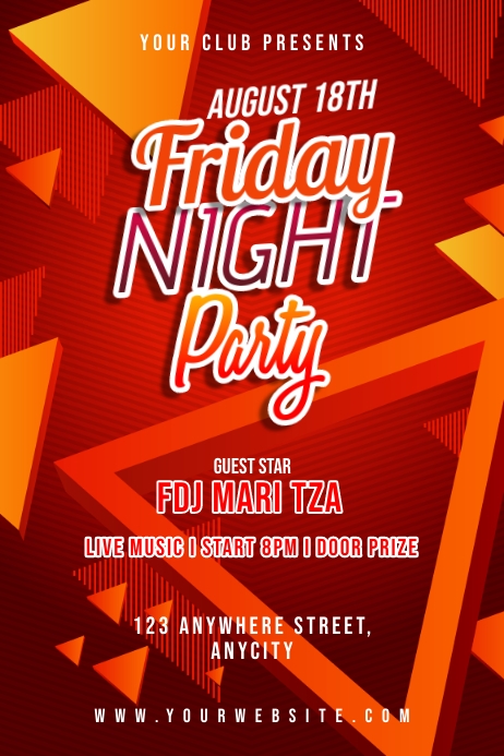 Friday Night Party Template | PosterMyWall