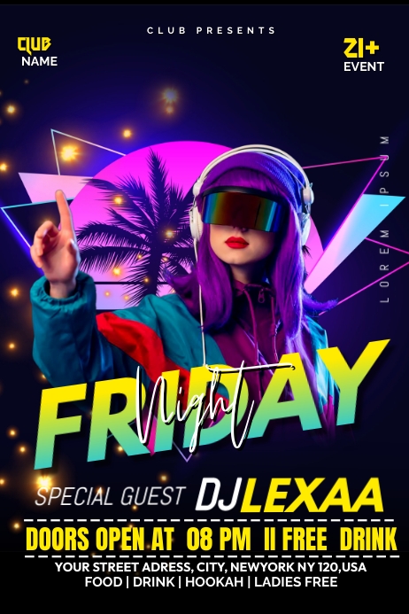 Friday Night Party Template | PosterMyWall