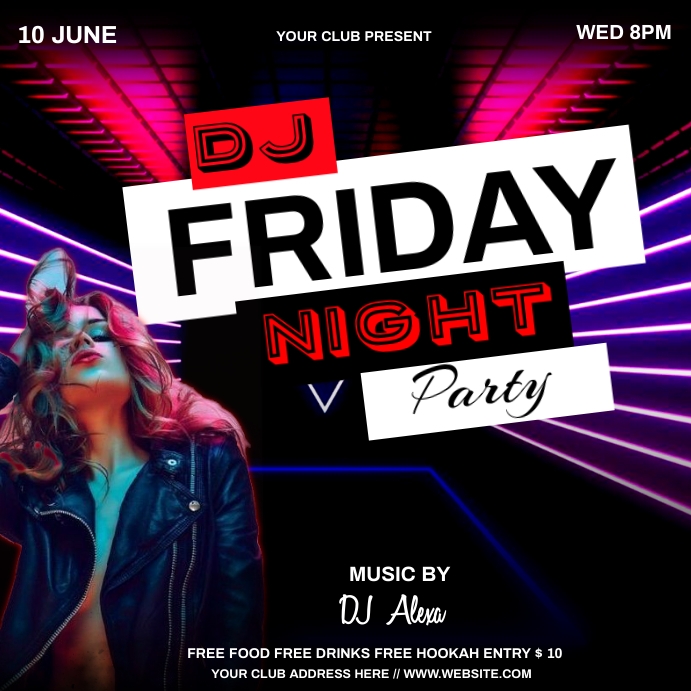 Friday Night Party Template | PosterMyWall