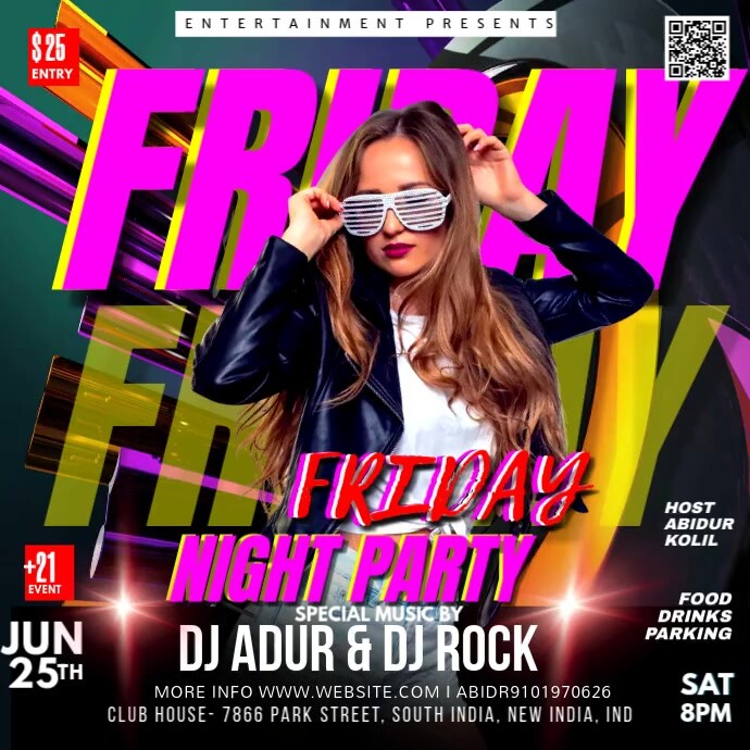 Friday Night Party Template | PosterMyWall