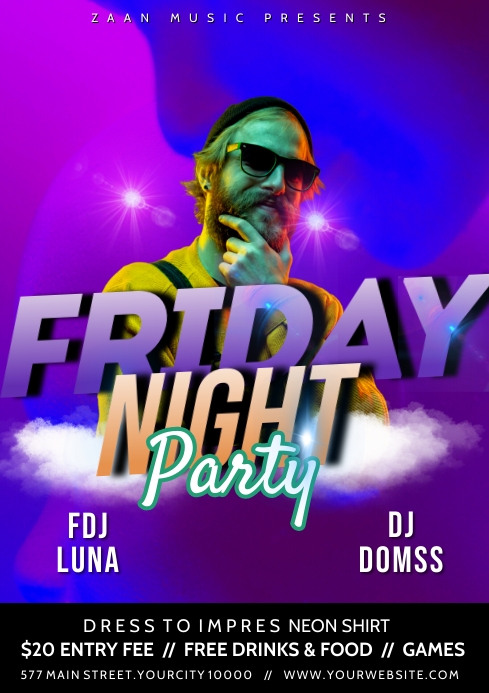 Friday Night Party Design Template | PosterMyWall