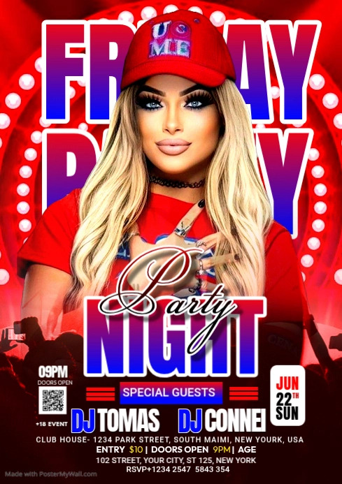 FRIDAY NIGHT PARTY Template | PosterMyWall
