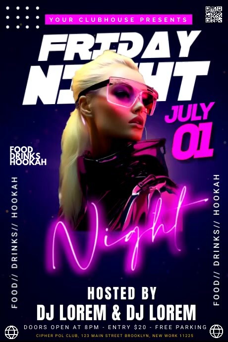 FRIDAY NIGHT PARTY Template | PosterMyWall