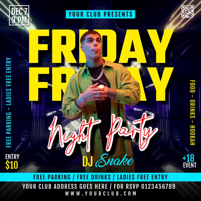 FRIDAY NIGHT PARTY Template | PosterMyWall