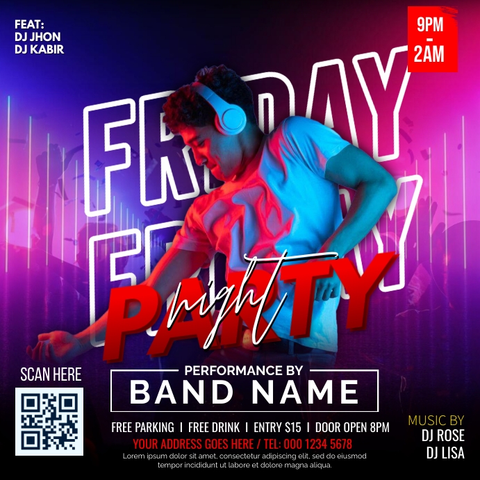 Friday Night Party Template | PosterMyWall