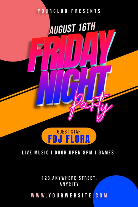 Friday Night Party Template | PosterMyWall