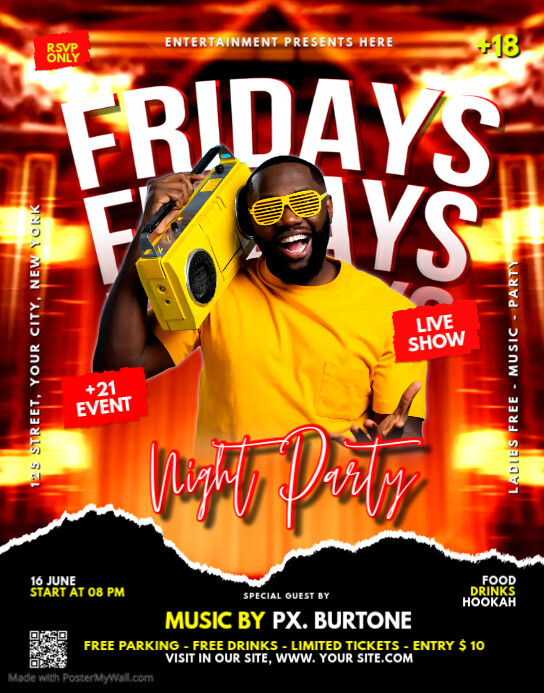 FRIDAY NIGHT PARTY Template | PosterMyWall