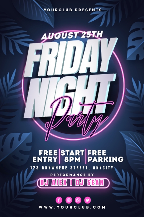 Friday Night Party Template | PosterMyWall