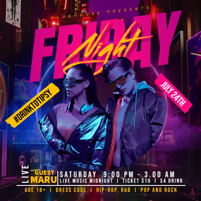 Modèle Friday Night Party | PosterMyWall