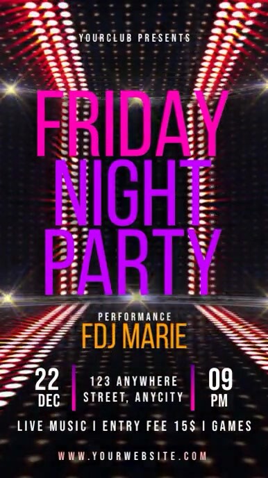 Friday Night Party Template | PosterMyWall