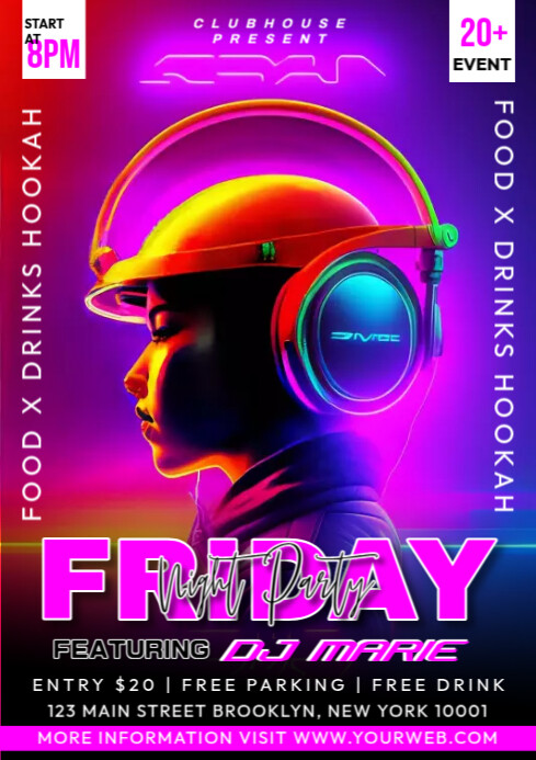 Friday Night Party Template | PosterMyWall