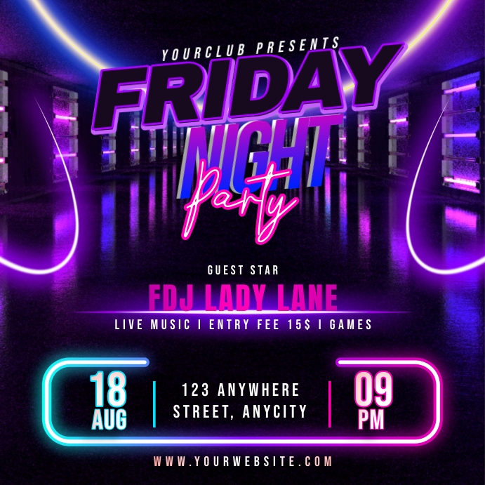 Modèle Friday Night Party | PosterMyWall