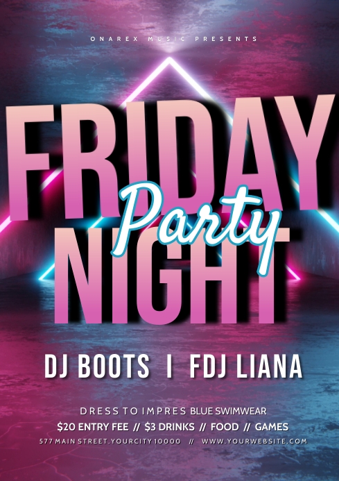 Friday Night Party Design Template | PosterMyWall
