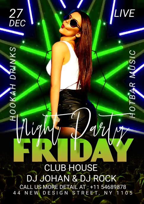 Friday night party Template | PosterMyWall