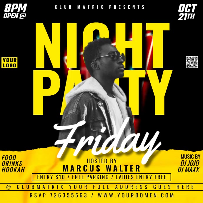 Friday Night Party Template | PosterMyWall