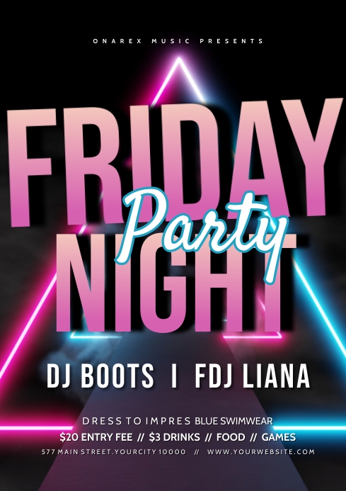 Friday Night Party Design Template | PosterMyWall