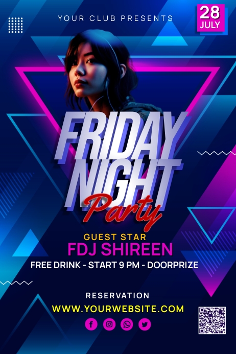 Friday Night Party Template | PosterMyWall