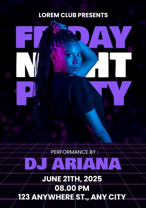 Friday Night Party Template | PosterMyWall