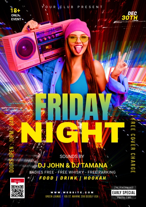 Friday Night party Template | PosterMyWall