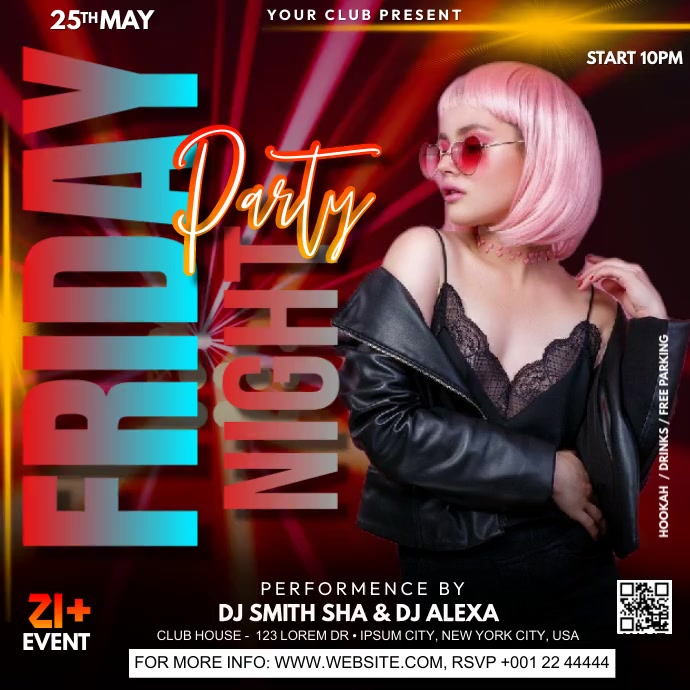 Friday Night Party Template | PosterMyWall