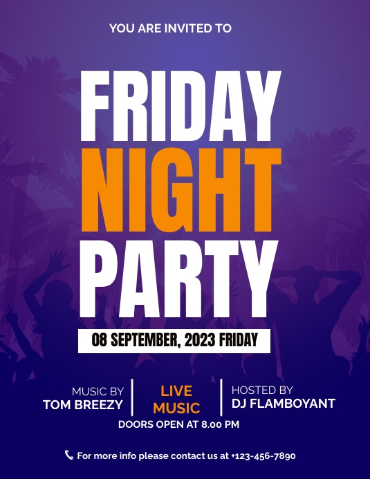 Friday Night Party Template | PosterMyWall