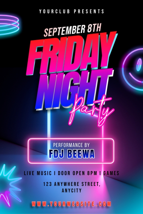 Friday Night Party Template | PosterMyWall