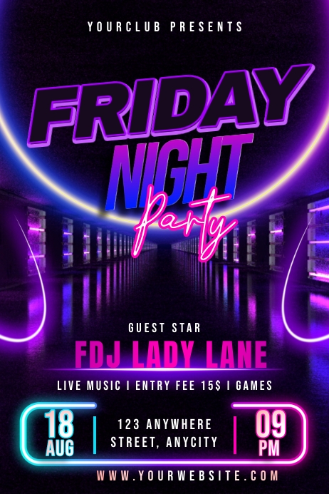 Friday Night Party Template | PosterMyWall