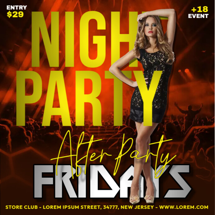 Friday Night Party Template | PosterMyWall