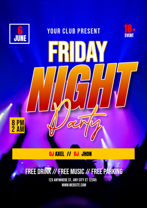 Friday night party Template | PosterMyWall