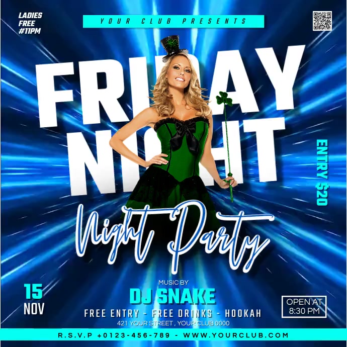 Friday Night Party Template | PosterMyWall