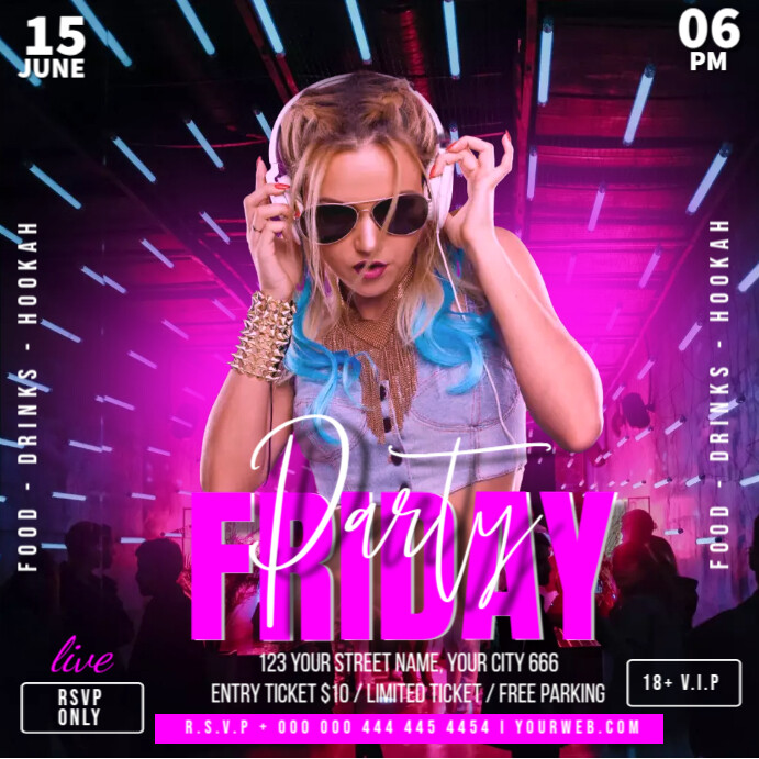 Friday Night Party Event Template | PosterMyWall